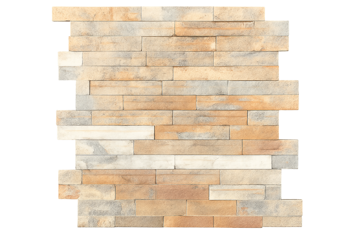 Natural Stone Antique Cinnamon Split Face 6 x 24 Flat Panel Stone Vene ...