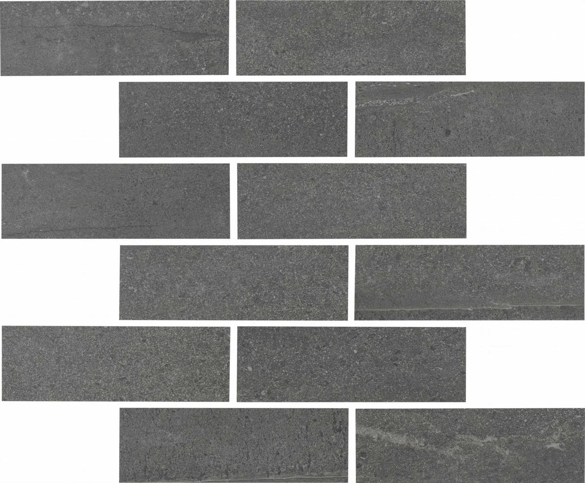 Adrock Shadow 2x6 Interlocking (12x14 Sheet) Porcelain Mosaic Tile ...