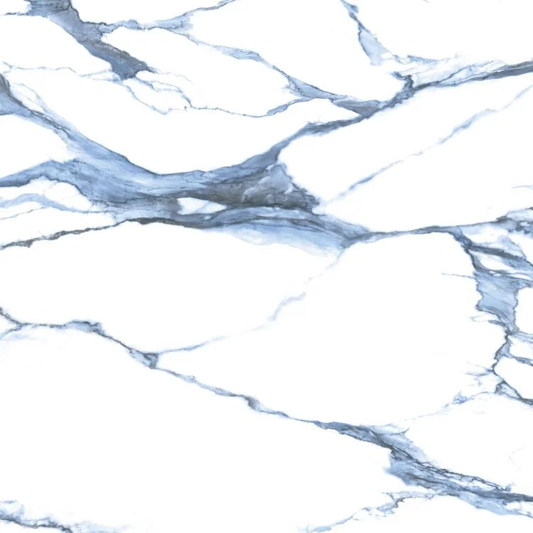 Calacatta Blue 48x48 Polished Marble Look Porcelain Tile — Solidshape