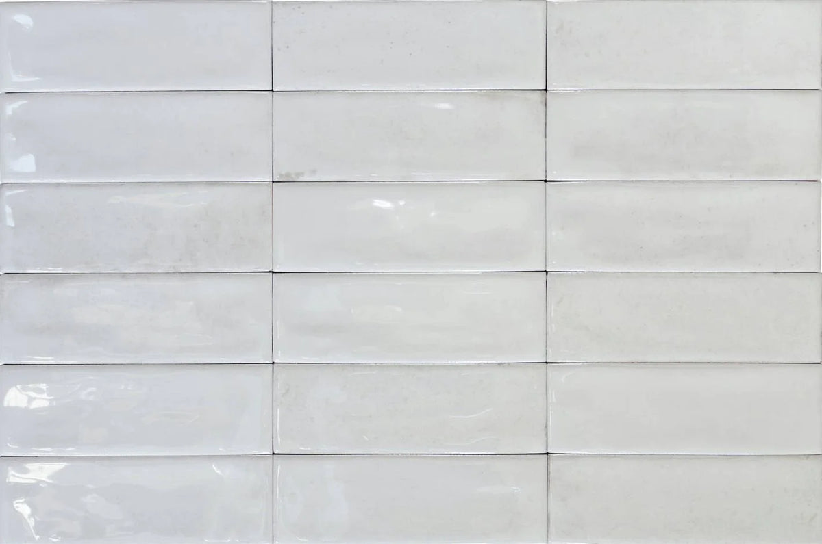 Calpe White 2x6 Glossy Ceramic Tile — Solidshape