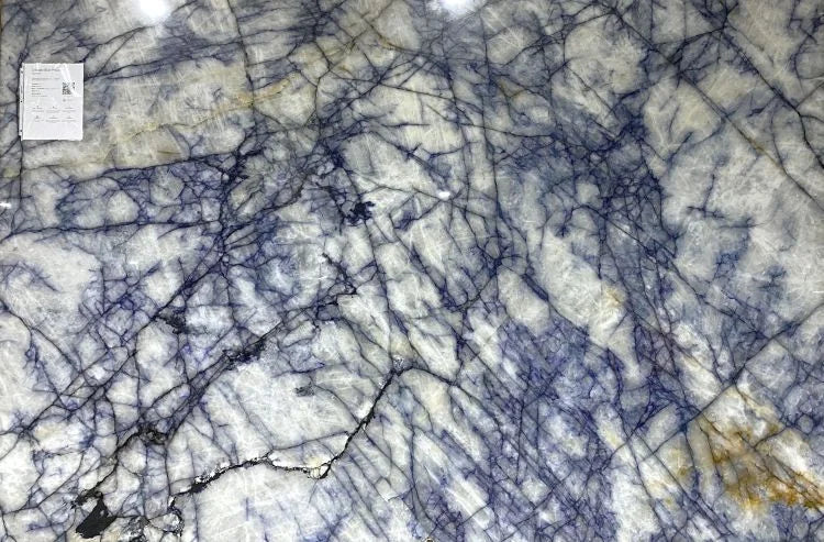 Cristallo Blue 116x76 Polished Quartzite Slab — Solidshape