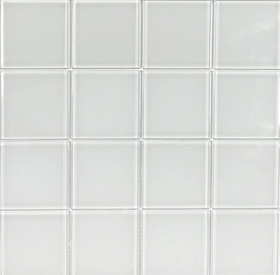 Crystal Solid White 33 3x3 Glass Mosaic Tile — Solidshape