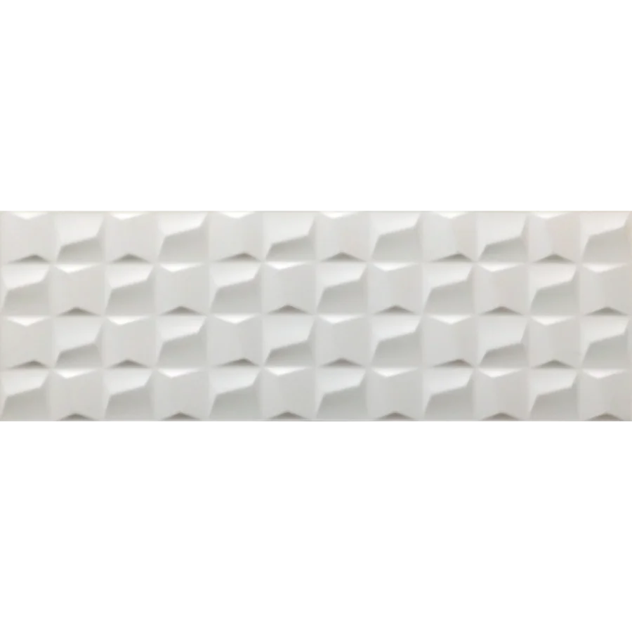 Diamante Cubic White 12x36 Ceramic Wall Tile — Solidshape