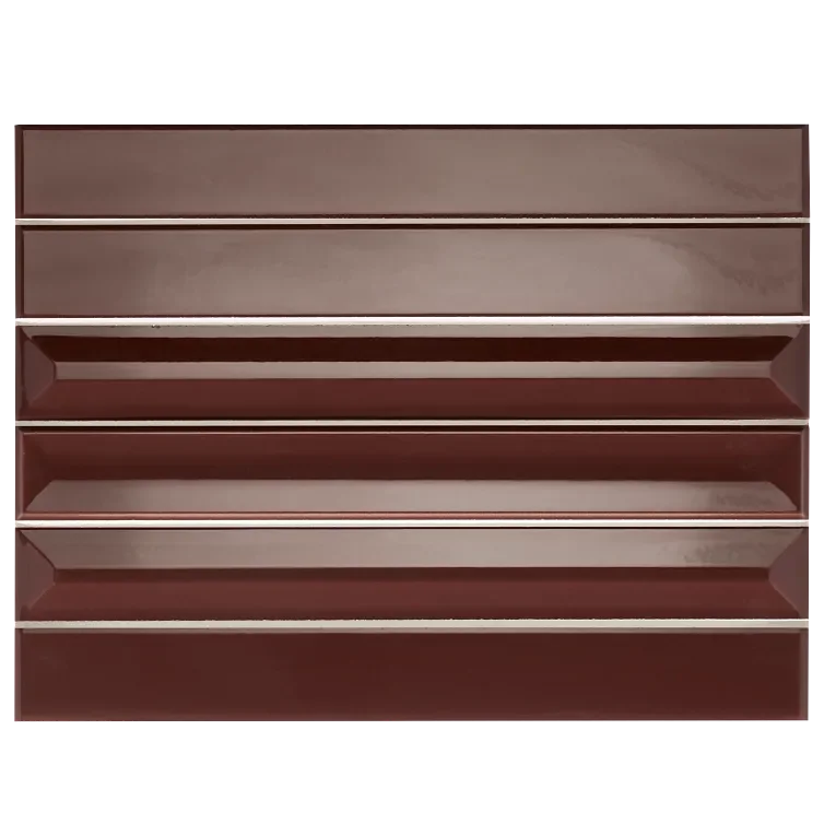 Gem Series Tabacco Fluted 2x16 Mesh Porcelain Mosaic — Solidshape