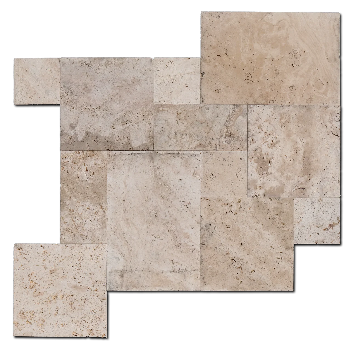 Mediterranean Rustic 16 Sq Ft Pattern Brushed Straight Edge Set Traver ...