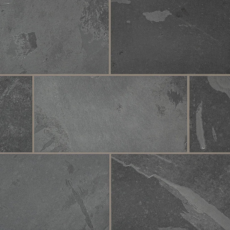 Montauk Black 12x24 Gauged Slate Natural Stone Tile — Solidshape
