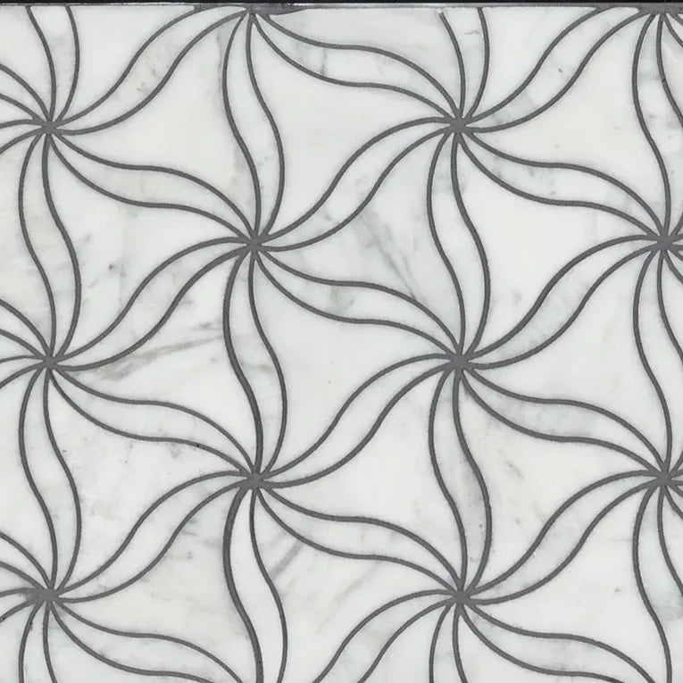 Petal Blanc Honed Stone Mesh Pattern Marble Mosaic — Solidshape