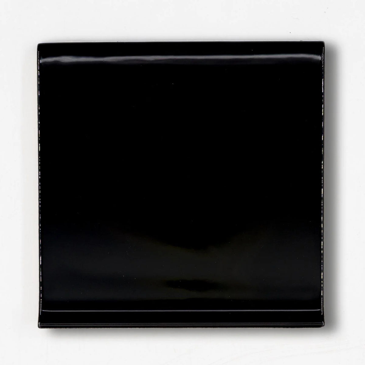 Sanitary Cove Base S3619T Black 6x6 Glossy Ceramic Tile — Solidshape