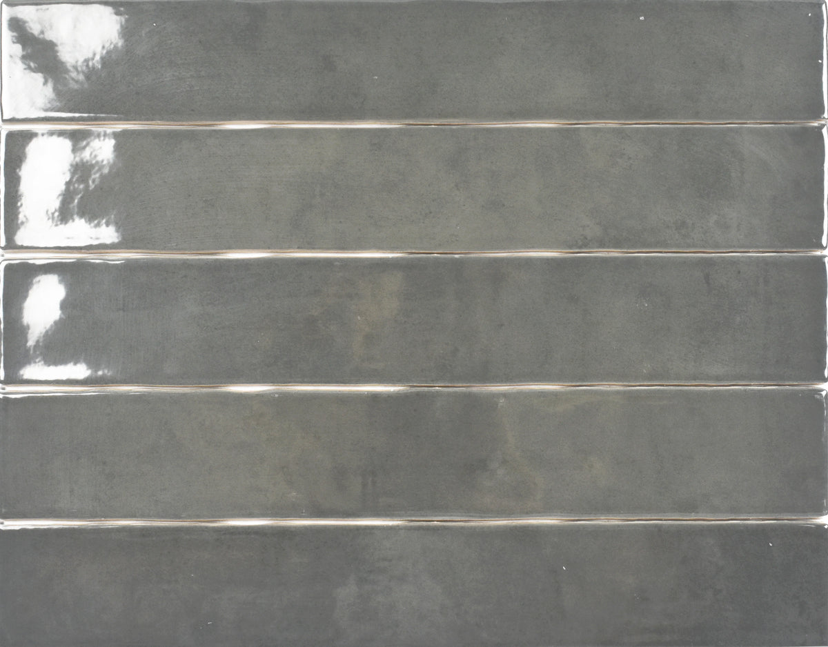Zellige Dark Gray 2x16 Ceramic Wall Tile — Solidshape