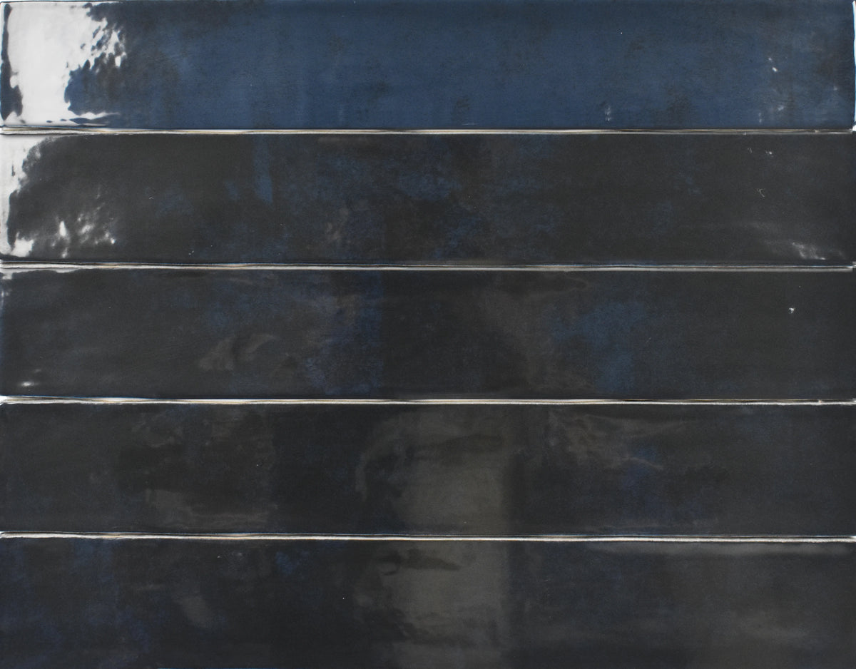 Zellige Deep Blue 2x16 Ceramic Wall Tile — Solidshape