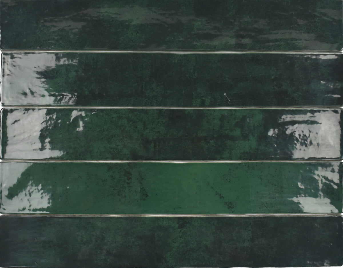 Zellige Emerald Green 2x16 Ceramic Wall Tile — Solidshape