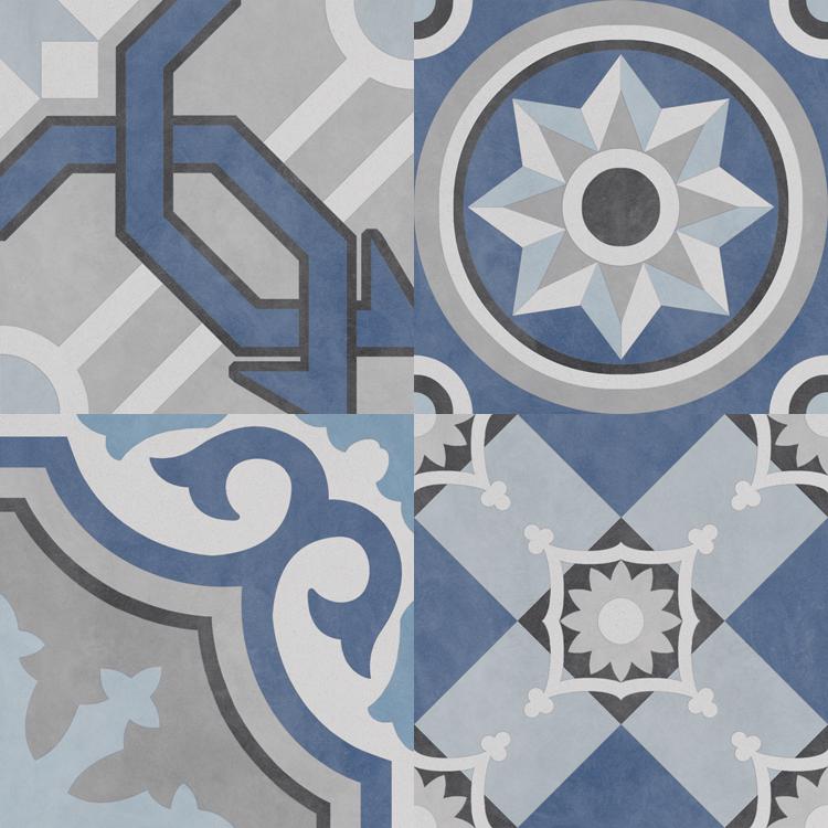 Bouquet Caribe Patch 9.25x9.25 Porcelain Tile — Solidshape