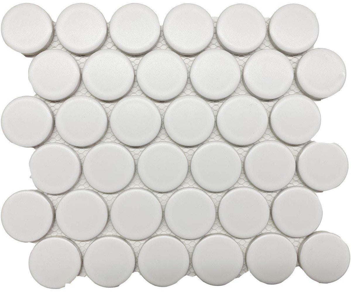 CC Mosaics Plus Porcelain Mosaic in Matte White, 2x2 Size — Solidshape