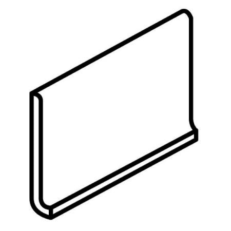 Color Snow White Glossy 4-1/4x6 Ceramic Cove Base — Solidshape