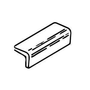 Color Tender Gray Glossy 2x6 Ceramic V Cap