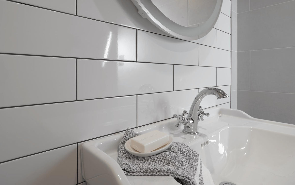 Color White Ice Glossy 6x18 Ceramic Tile