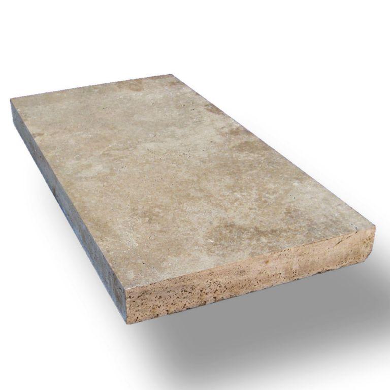English Walnut Travertine Paver 12x24 Unfilled, Honed 2 inch — Solidshape