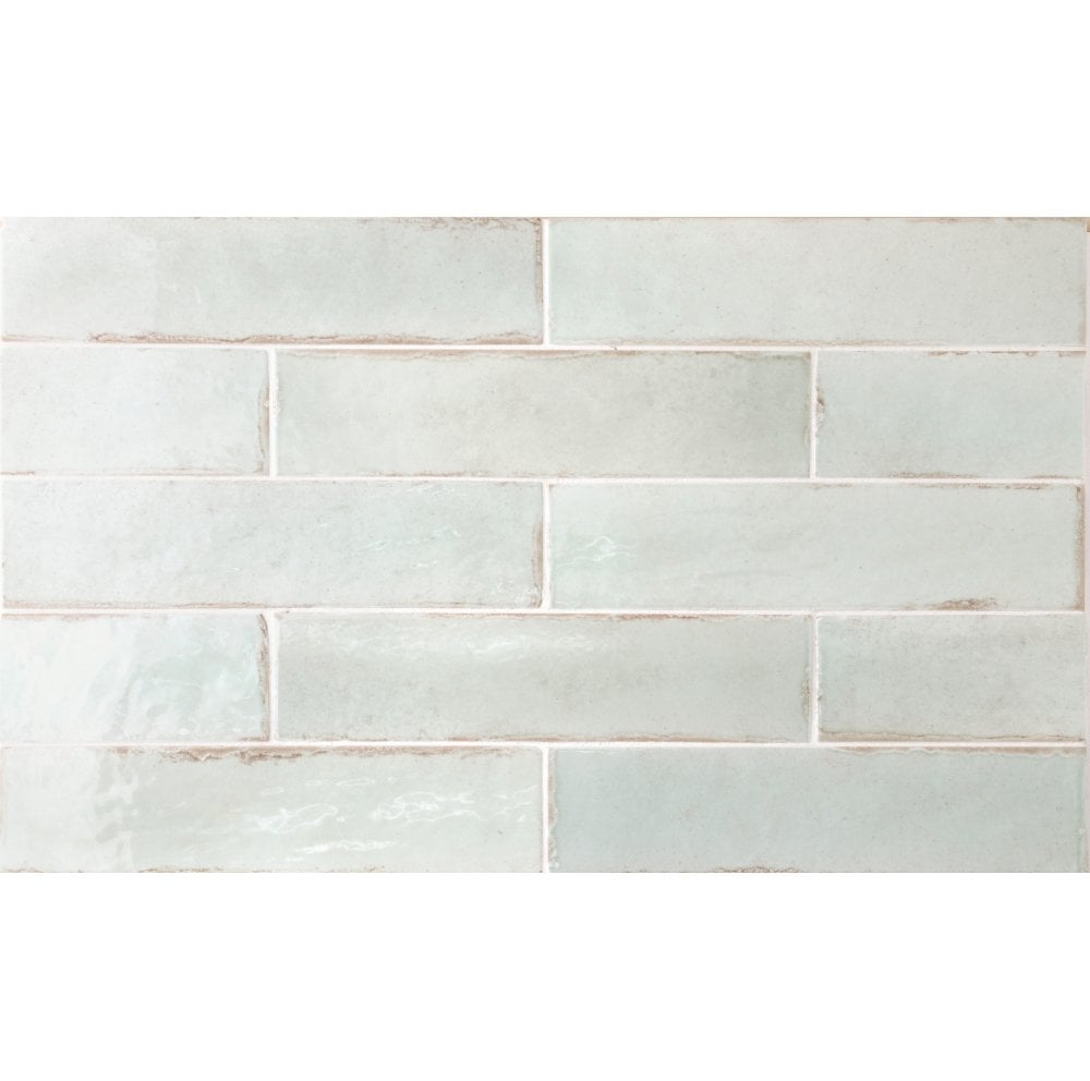 Equipe Tribeca Porcelain Tile in Seaglass Mint, Size 2.4x9.84 — Solidshape