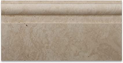Ivory Beige Travertine Trim 6x18 Honed Baseboard — Solidshape