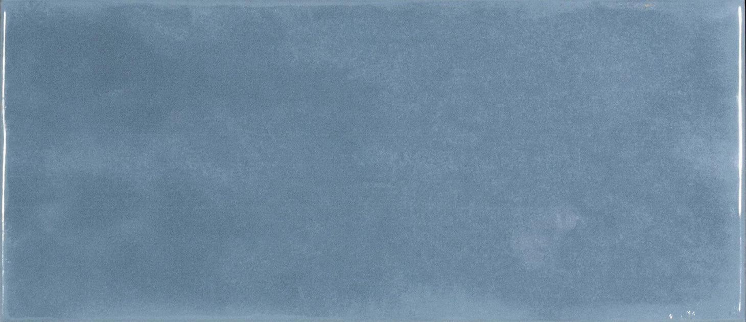 Maiolica Blue Steel Glossy 4x10 Ceramic Tile — Solidshape