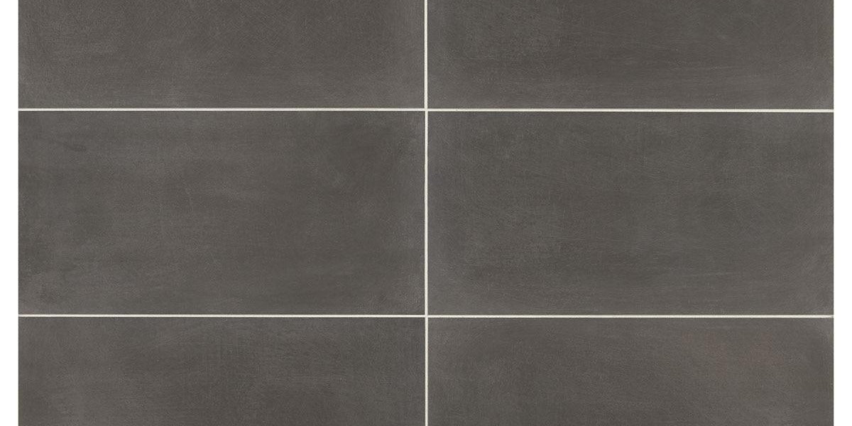 Moroccan Porcelain Tile in Charcoal Matte, 12x24 Size — Solidshape