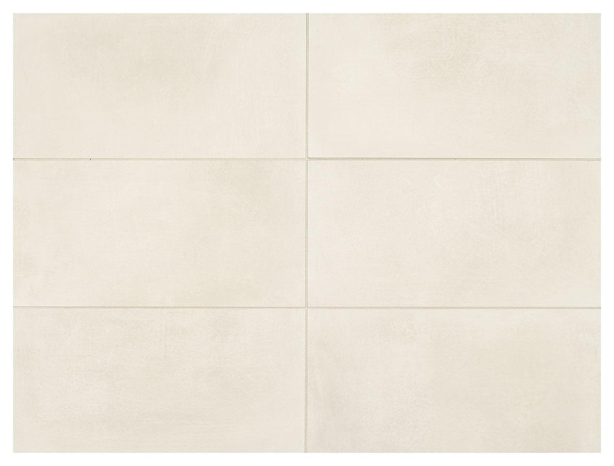Moroccan Porcelain Tile in Off White Matte - Size 12x24
