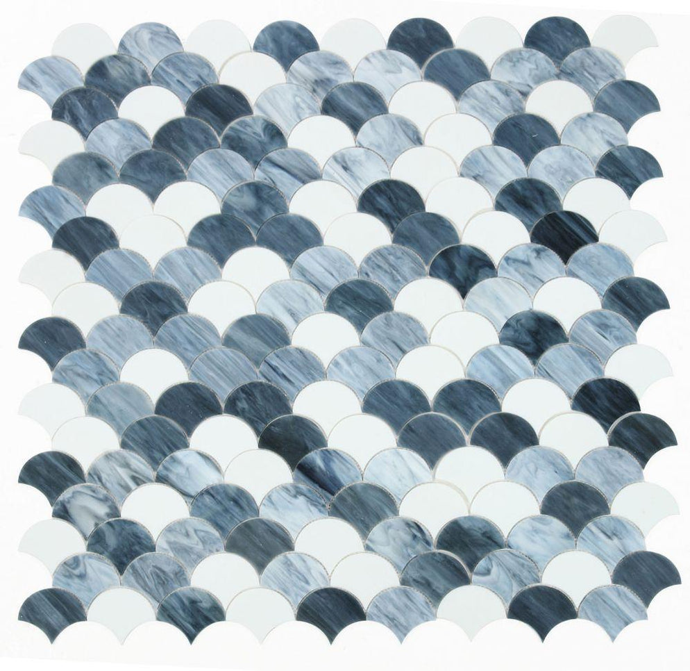 Newport Grey Scale Glass Mosaic — Solidshape