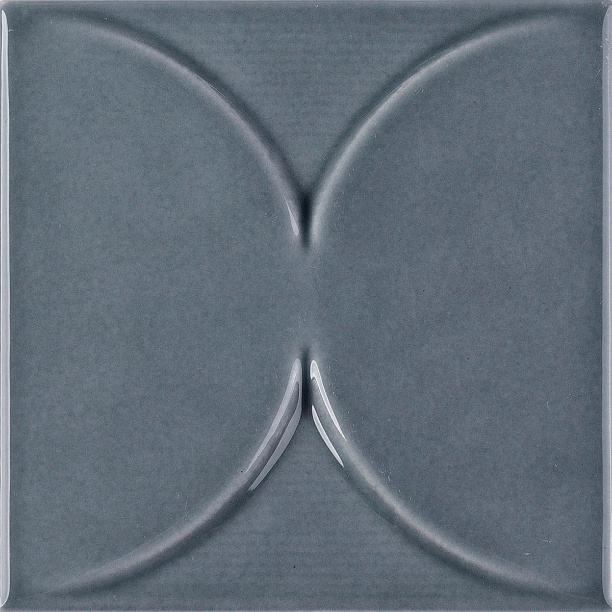 Nu Tempo Navajo Blue Arc Glossy 4x4 Ceramic Tile