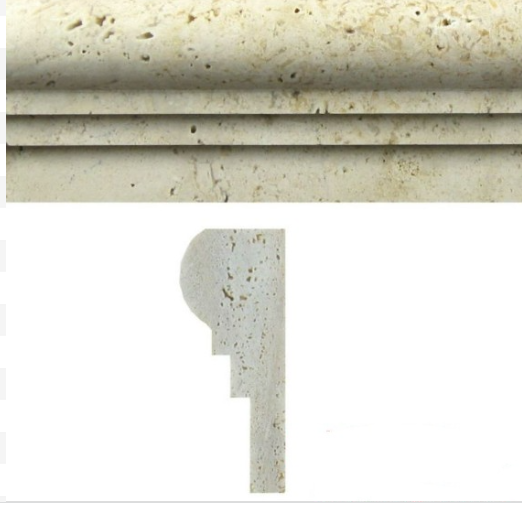 Nysa Travertine Trim 12 Honed Double Ogee — Solidshape