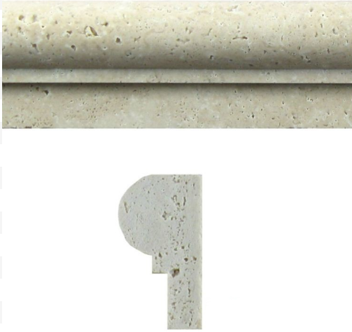 Nysa Travertine Trim 12 Honed Single Ogee — Solidshape