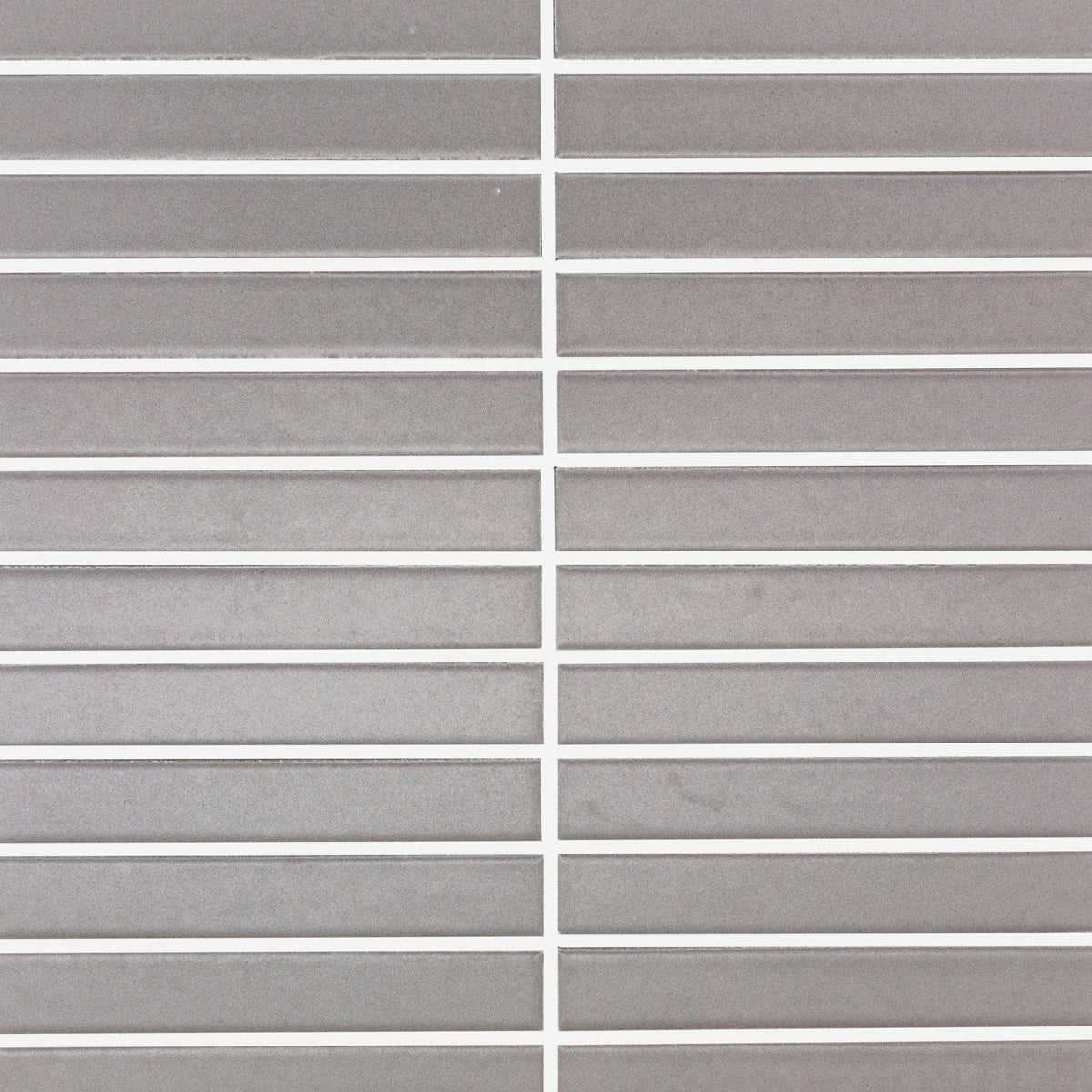 Porcelain Mosaics Gray 1x6 Stacked Matte Mosaic — Solidshape