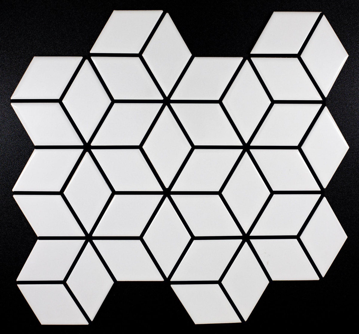 Porcelain Mosaics Glossy White Diamond