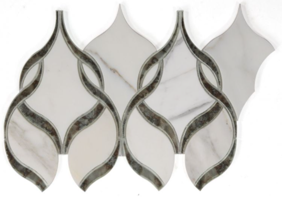 Prestige Mirror Glass Mosaic in Calacatta - Arabesque