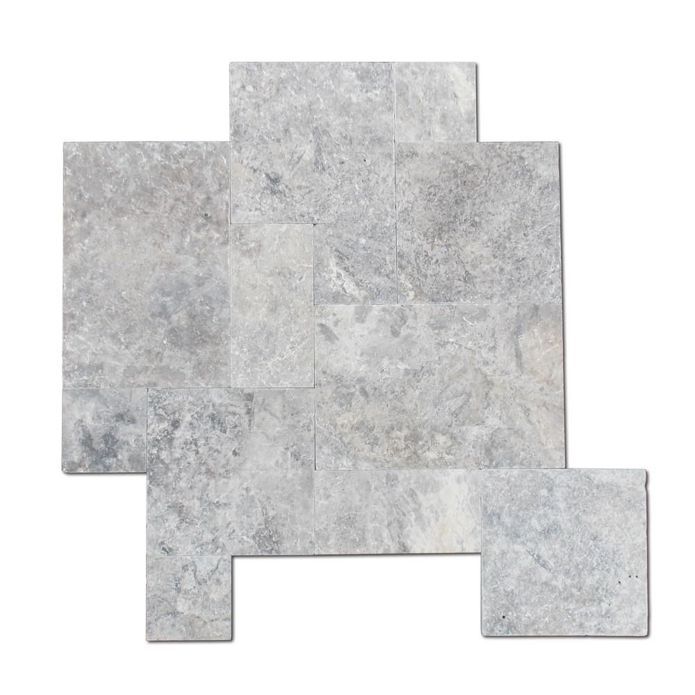 Tumbled Travertine Paver Pattern in Silver — Solidshape