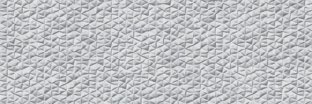 Tri Arc Ceramic Tile in Gris Glossy Textured - 12x36 Size