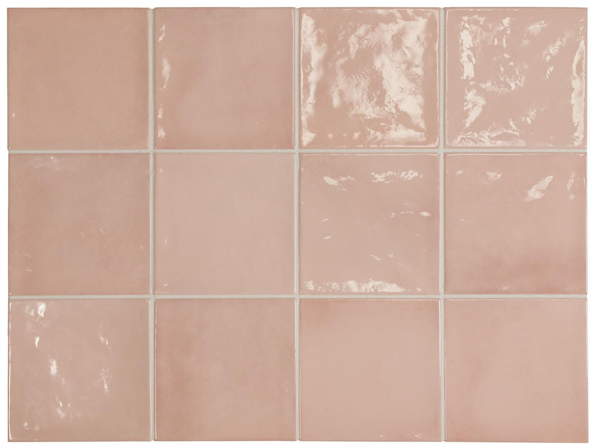 Village Rose Gold Glossy 5x5 Ceramic Tile — Solidshape
